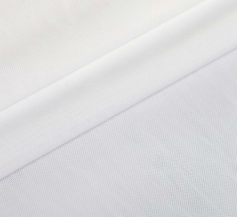 Ткань белая сетка стрейч, ширина полотна 150 см, длина отреза 1 м