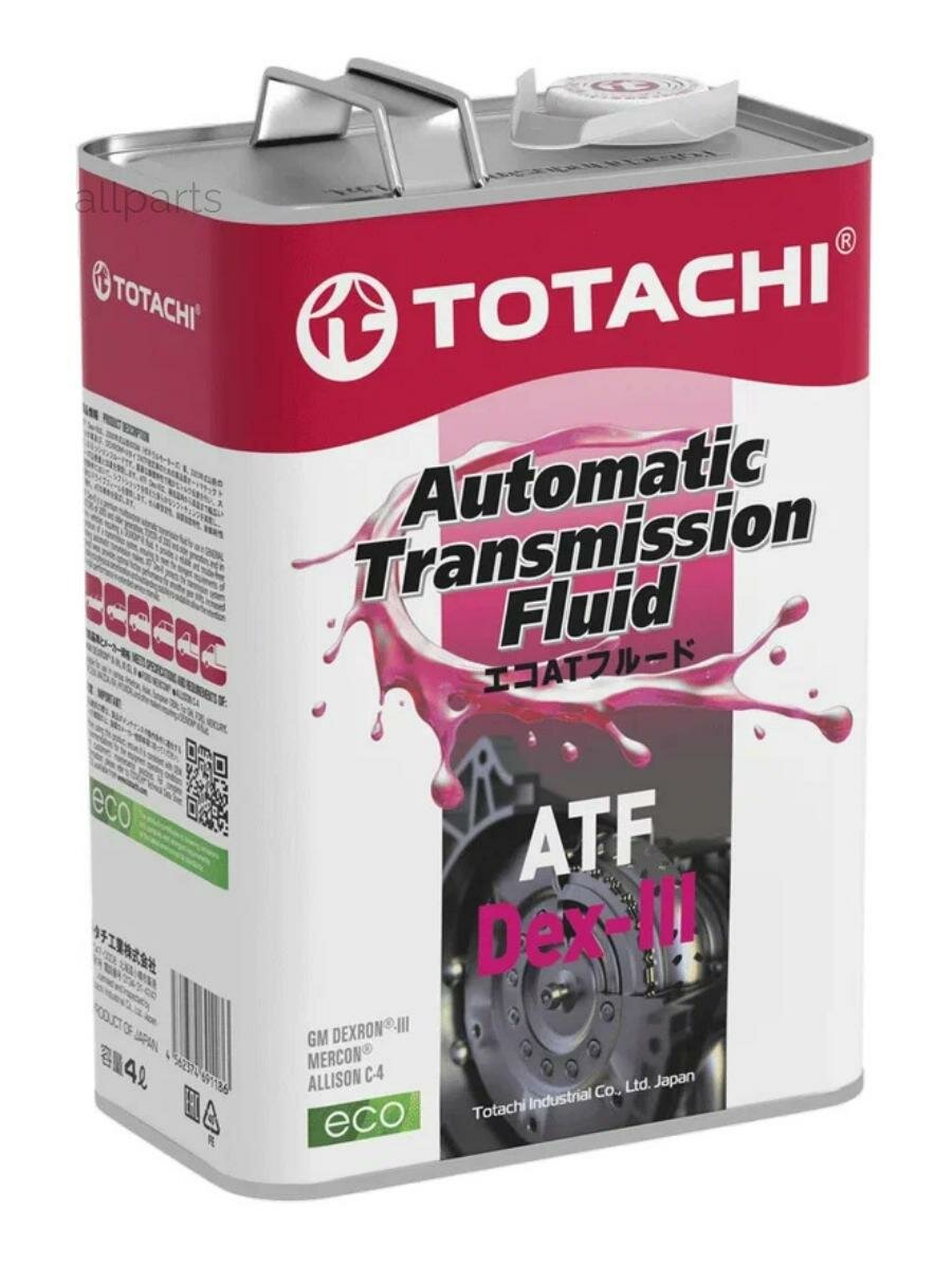 TOTACHI 20704 Масло трансмиссионное синтетическое TOTACHI ATF DEX- III 4л