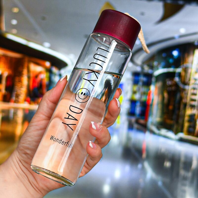 Бутылка для воды, для спорта, стеклянная 360 мл