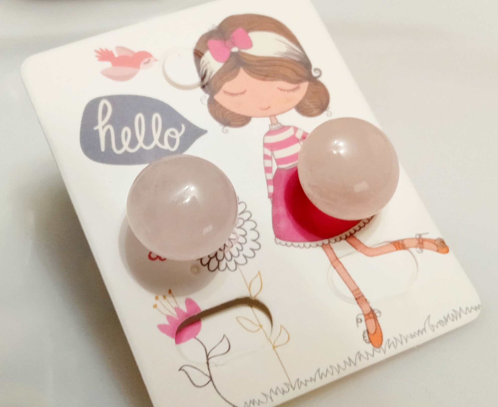 Комплект серег HELLO, нефрит, аметист, лазурит, кварц, тигровый глаз