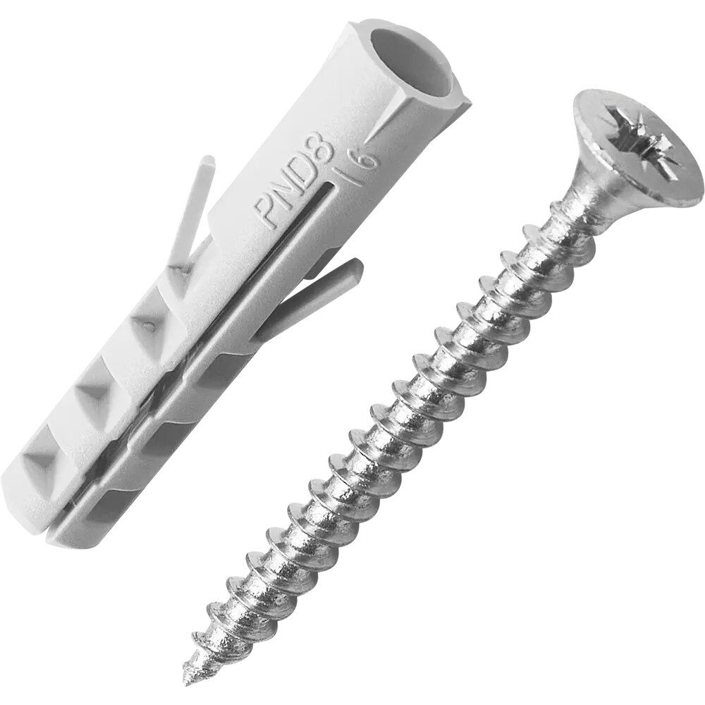 Дюбель потайной Standers PND 8х40 мм, с шурупом 5х50 мм, нейлон, 200 шт.