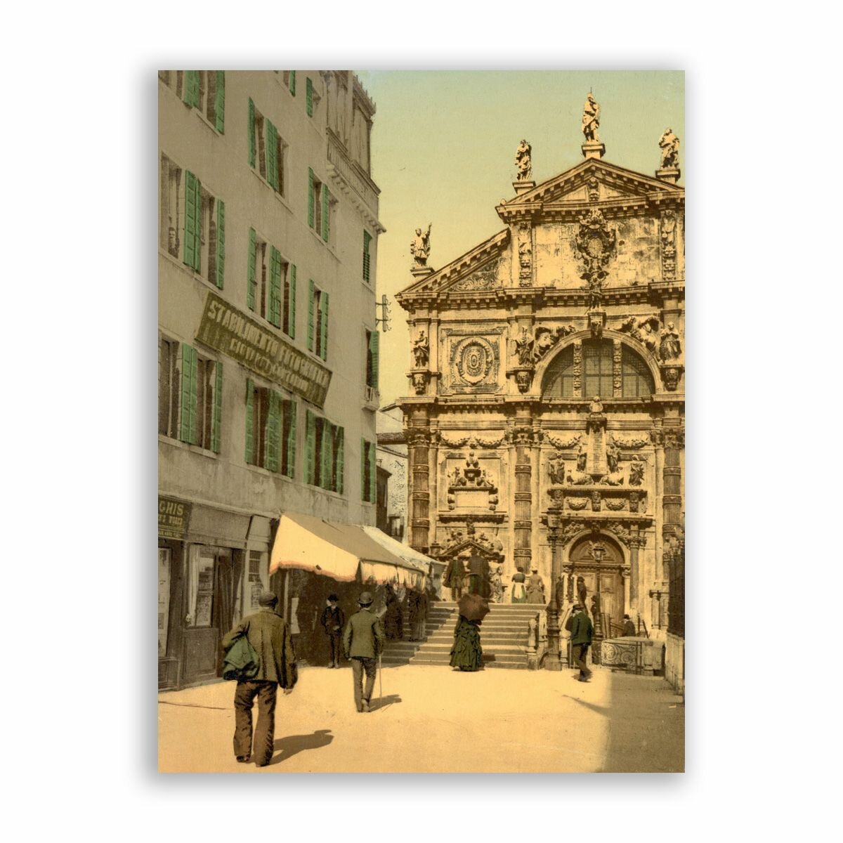 Постер, плакат на бумаге / Church of San Moise, Venice, Italy / Размер 60 x 80 см