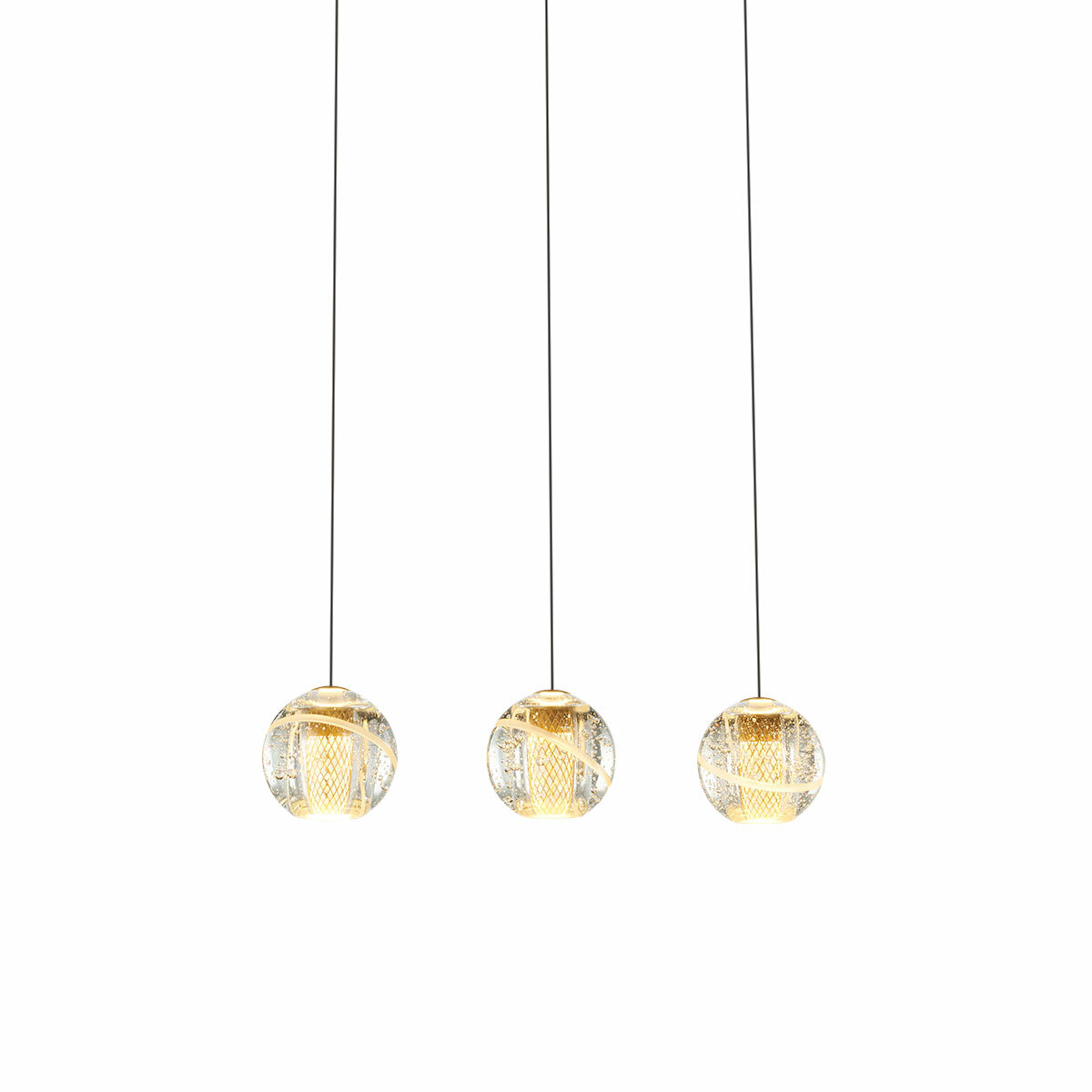 Подвесной светильник Delight Collection MD22001052 MD22001052-3B gold, Прозрачный/Золотой, LED, 3 x 3.5 Вт.