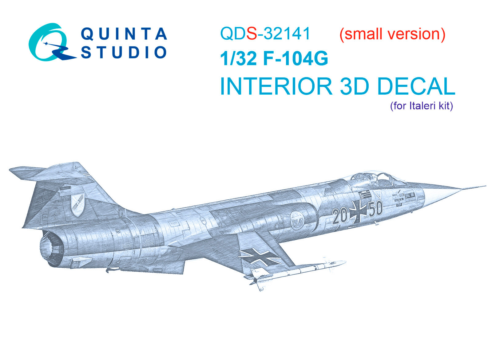 QDS-32141 3D Декаль интерьера кабины F-104G (Italeri) (малая версия)