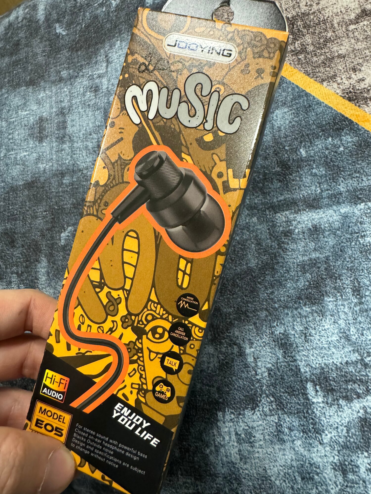 Проводные наушники капельки с микрофоном Jooying E05 (98 Дцб / 130см / 32 Ом) разъем 3.5мм для старых телефонов, магнитолы, радио, MP3-плеера, VR-.