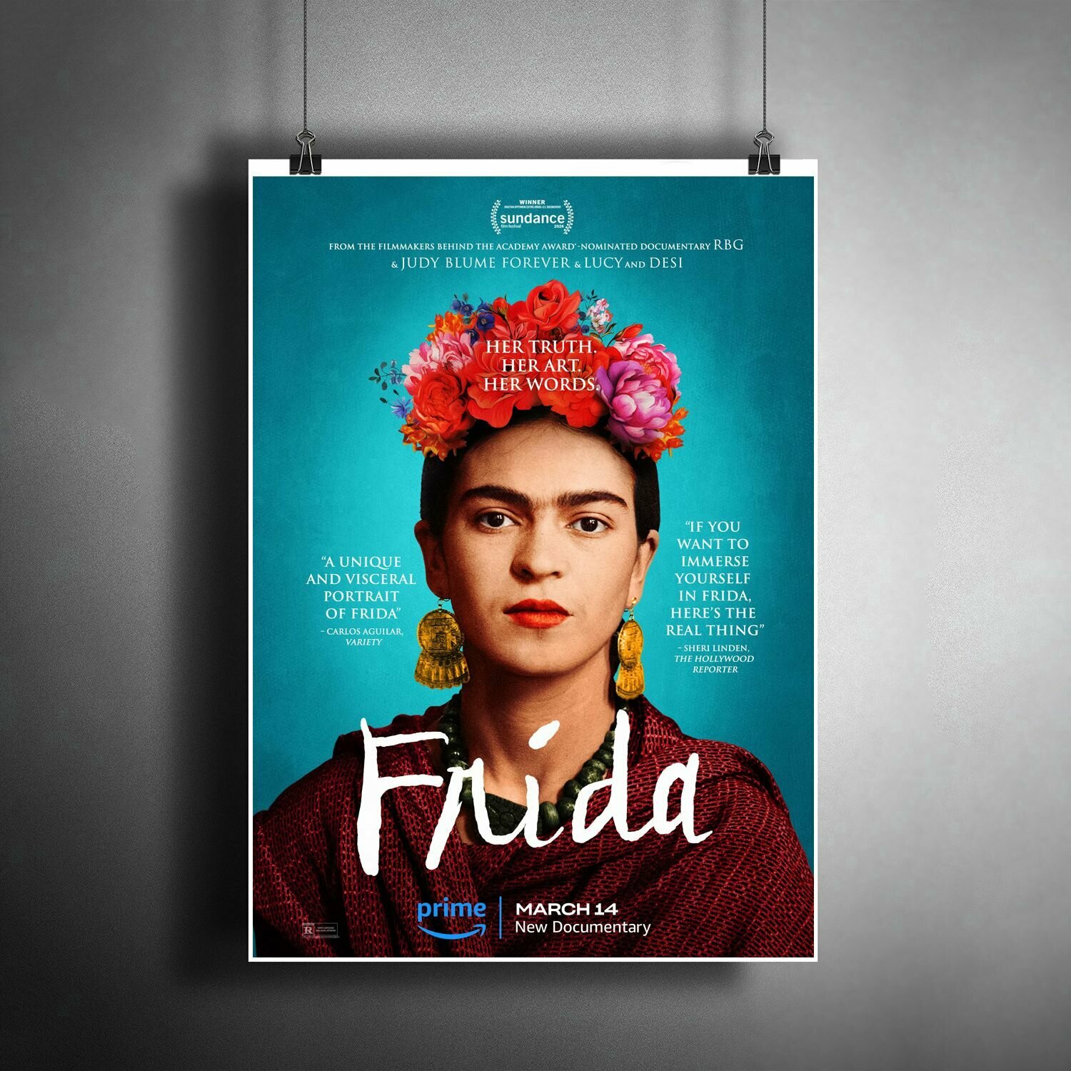 Постер плакат для интерьера Фрида Кало / Декор дома, офиса, комнаты, квартиры, детской A3 (297 x 420 мм)