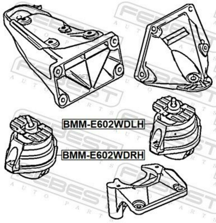 BMME602WDRH FEBEST Подушка двигателя правая (гидравлическая)