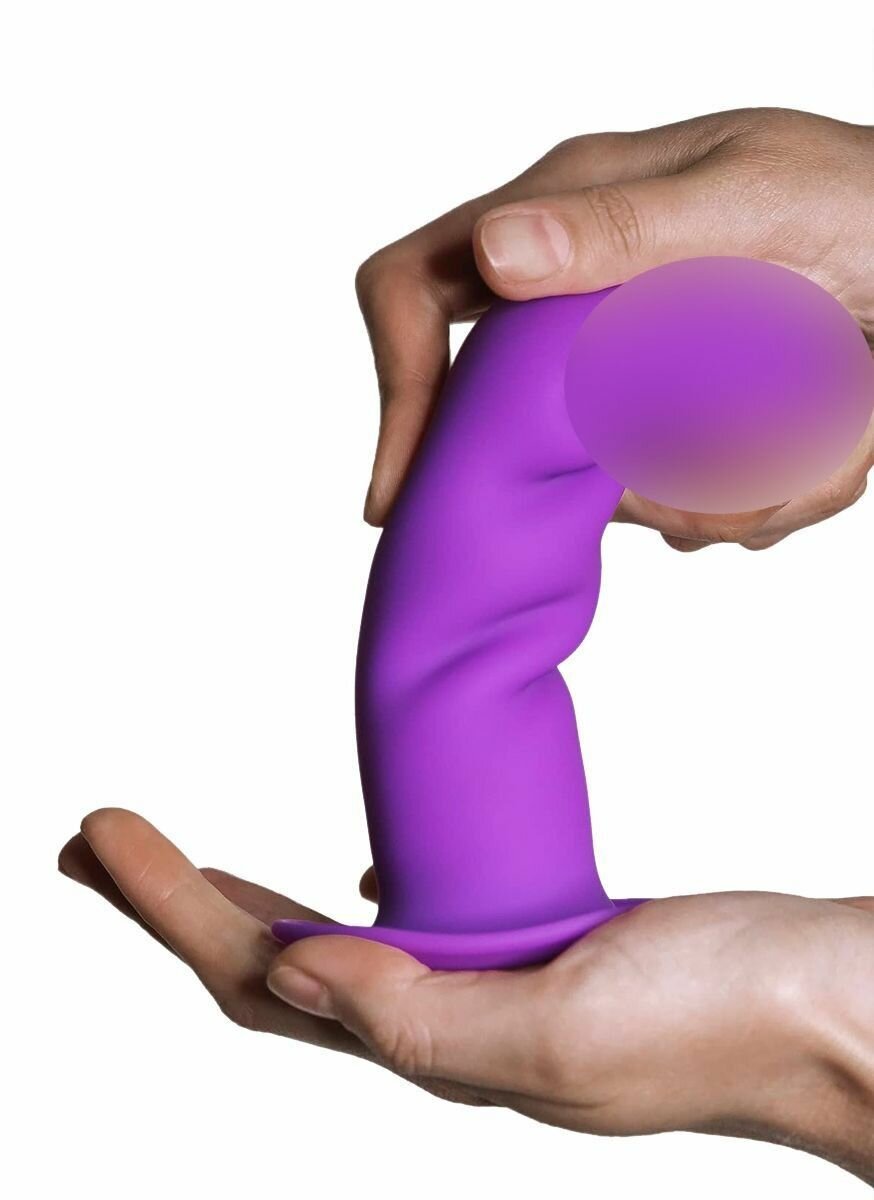 Фиолетовый реалистичный фаллоимитатор для женщин 18+, фаллоимитатор для девушек двойной плотности на присоске, без мошонки - 17,7 см.
