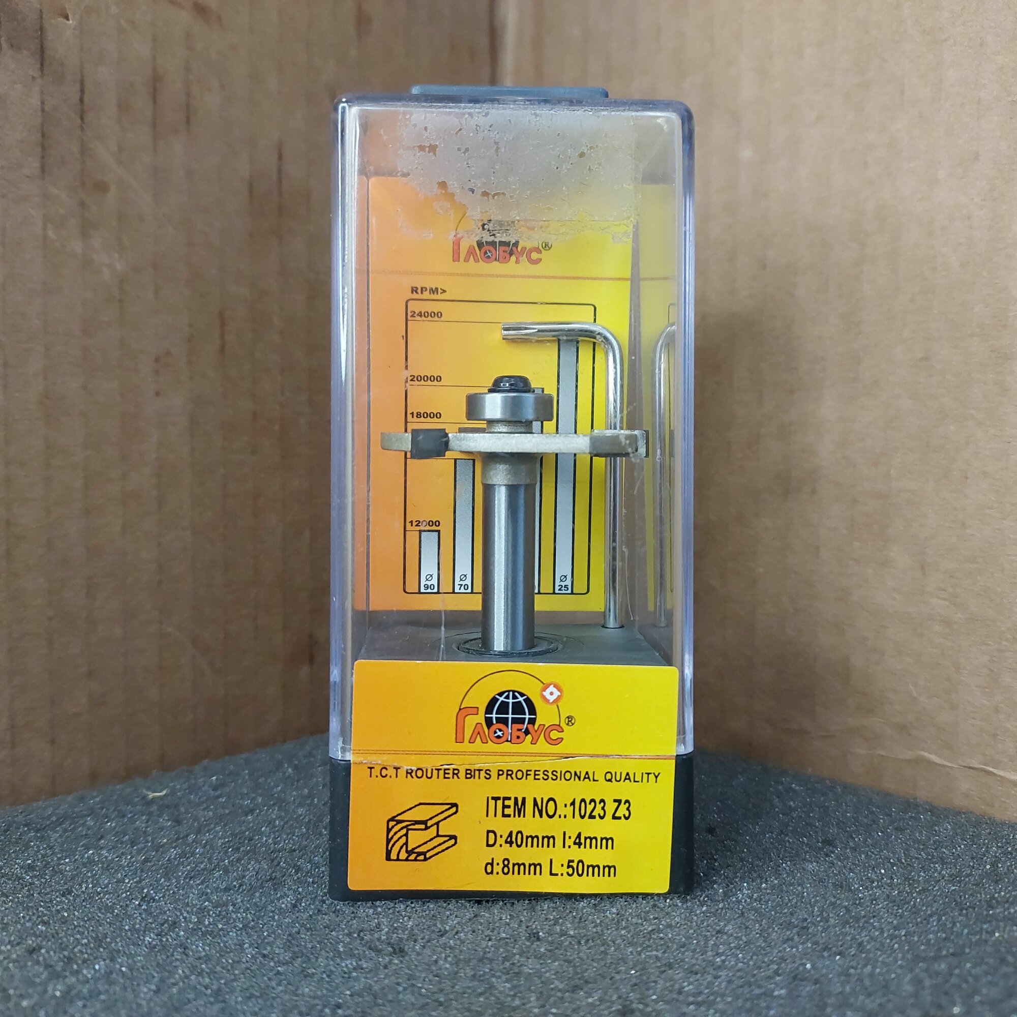 Фреза фальцевая Глобус 1023 Z3 D:40mm I:4mm d:8mm L:50mm фальцевая