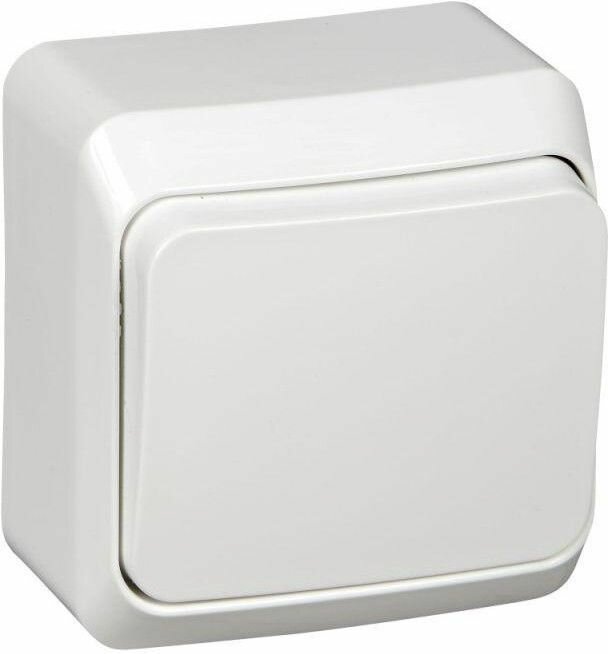 Выключатель одноклавишный открытой установки, комплект из 2 ШТ, 10 А, IP20, белый, этюд Schneider