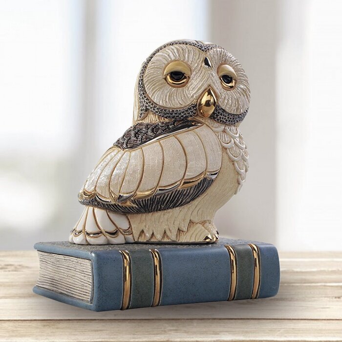 De Rosa DR-1024 Статуэтка сова на книге wild life collection de rosa