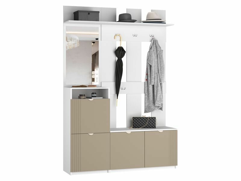 Прихожая в коридор "Санторини 3" 135х200х35 Мокко