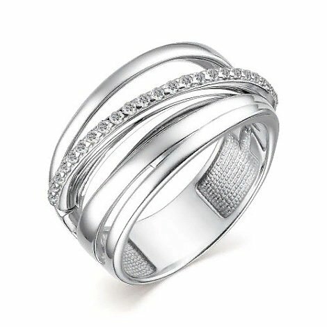 Кольцо, серебро, 925 проба, фианит