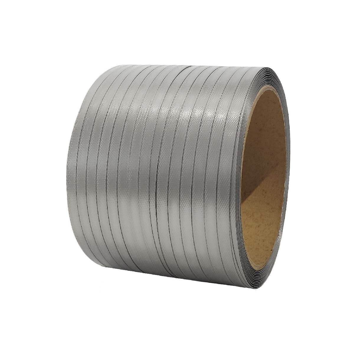 Стреппинг лента 15 мм х 0,5 мм х 600 м, серая, лента полипропиленовая Волга Полимер, лента пп для упаковки