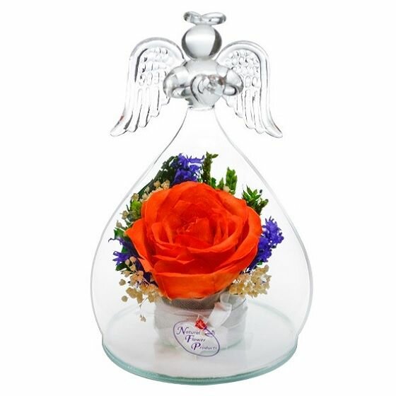 Композиция из натуральных цветов в стекле NFP, 12.5х7.5 см