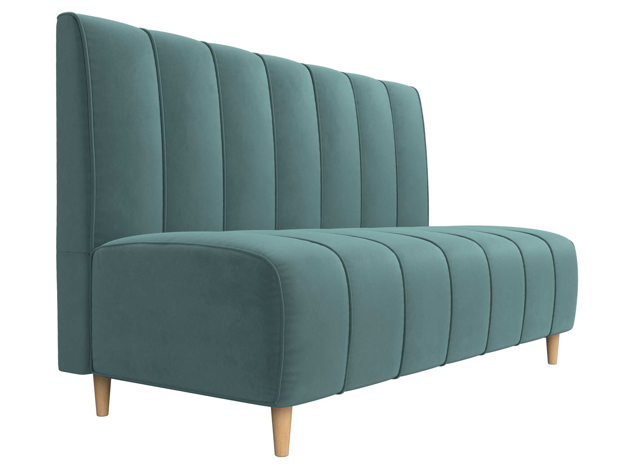 Диван кухонный прямой Ральф, велюр, механизм нераскладной, бирюзовый, 152x61x100см. Хит Диванов