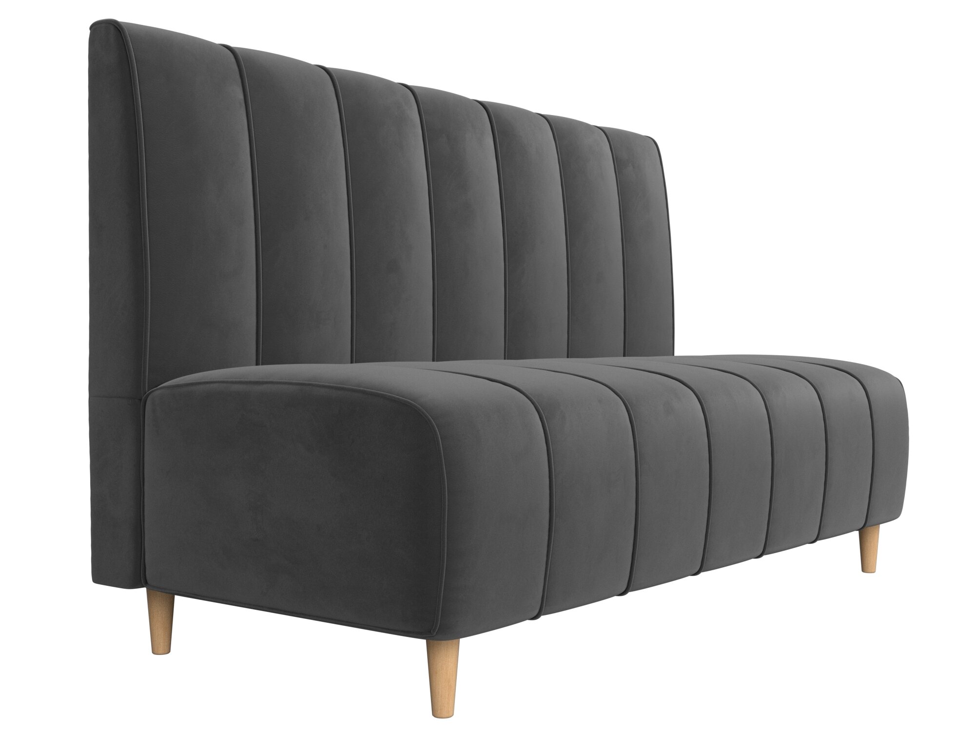 Диван кухонный прямой Ральф, велюр, механизм нераскладной, серый, 152x61x100см. Хит Диванов