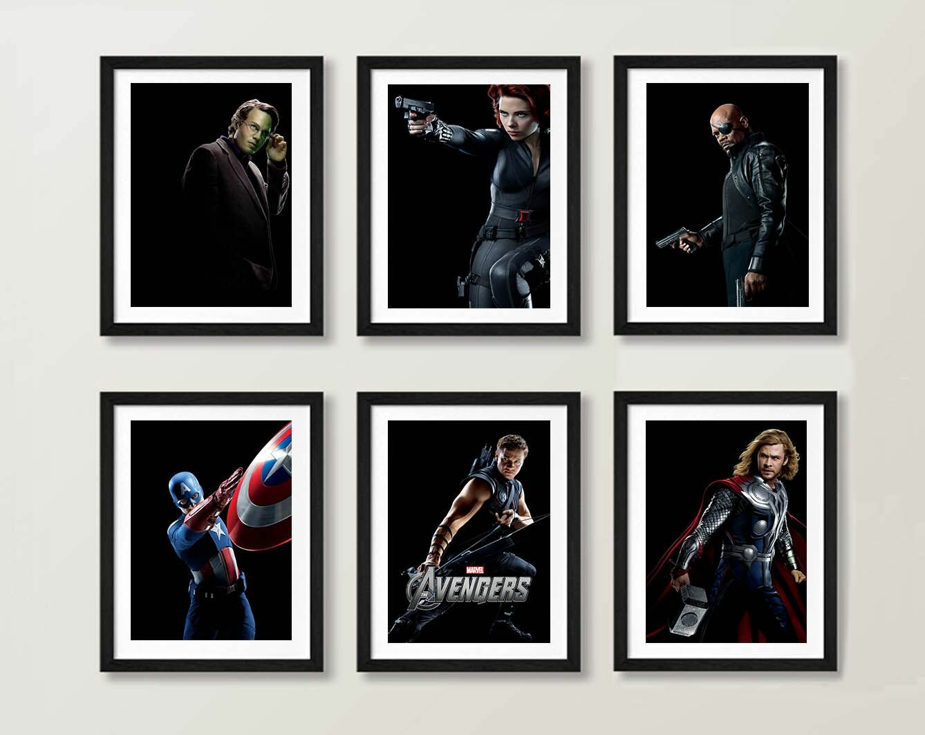 Киноплакаты к фильму "Мстители",6 штук, размер А4, без рамы. Ретро афиши постеры "Avengers"