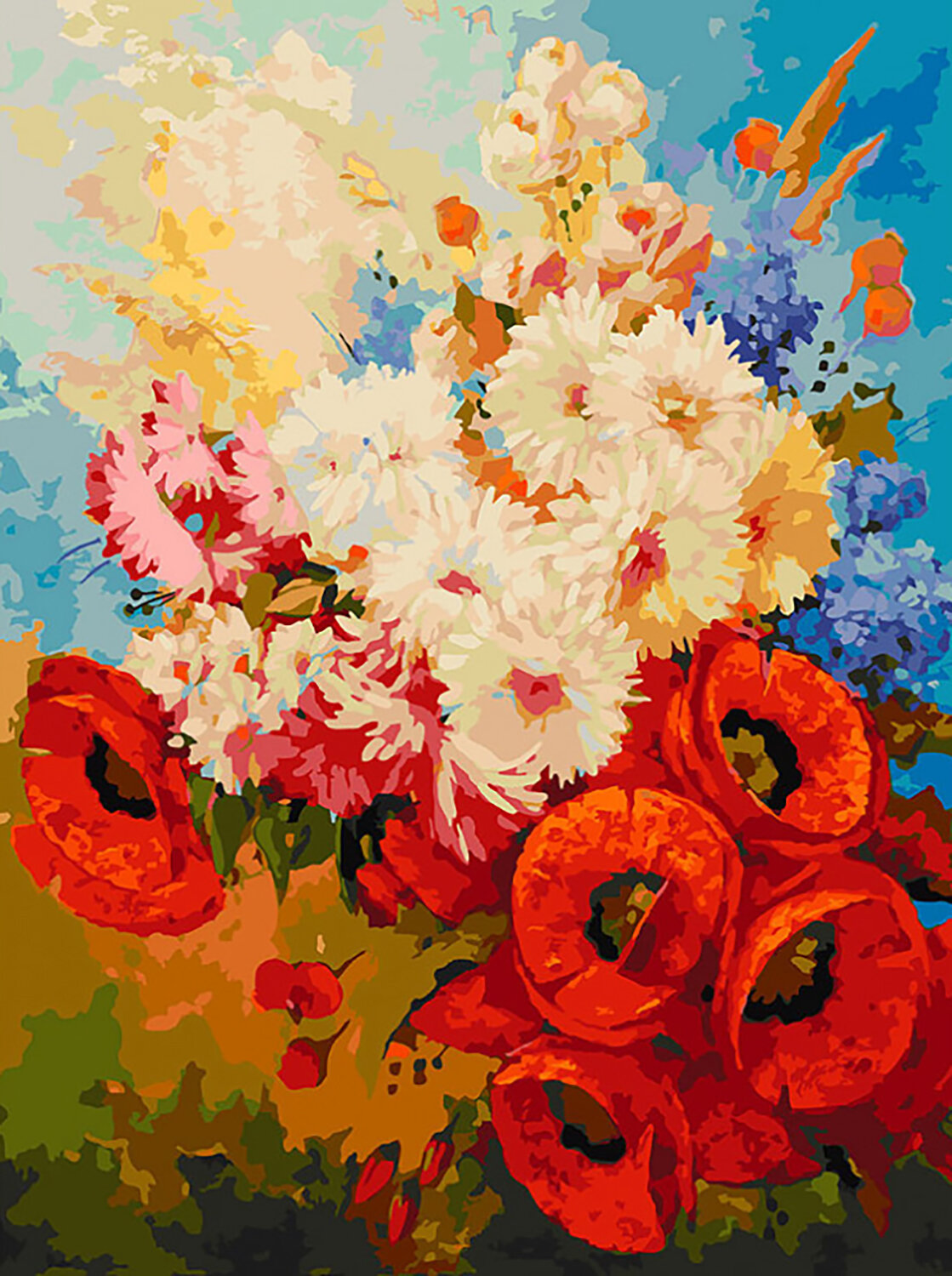 Живопись на холсте Цветочная мозаика