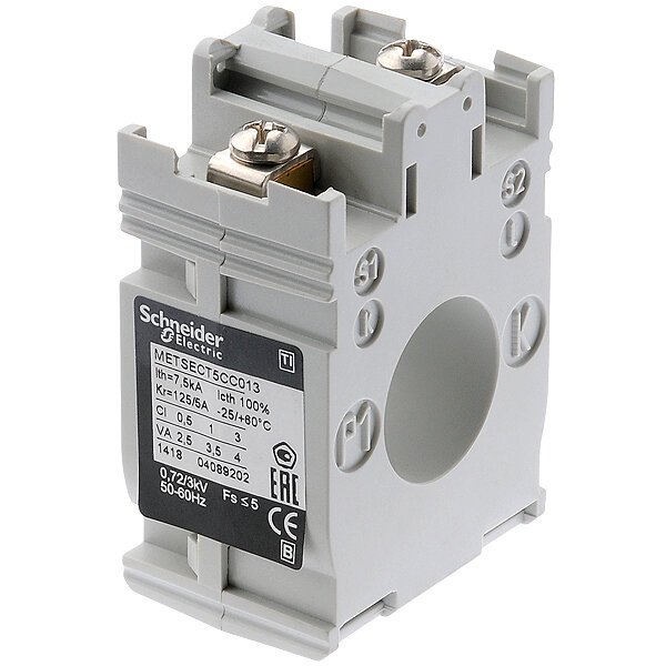 Трансформатор тока METSECT5CC013 125/5А-0,5-2.5ВА без шины Schneider Electric