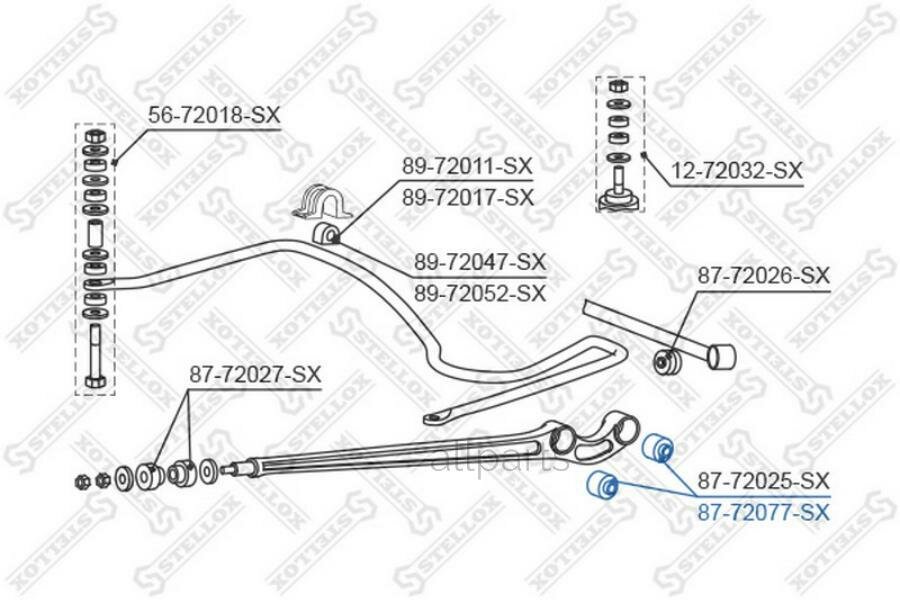 STELLOX 8772077SX сайлентблок зад. продол. рычага зад!\ Mitsubishi Pajero L14#G/V2#/V4#W <01