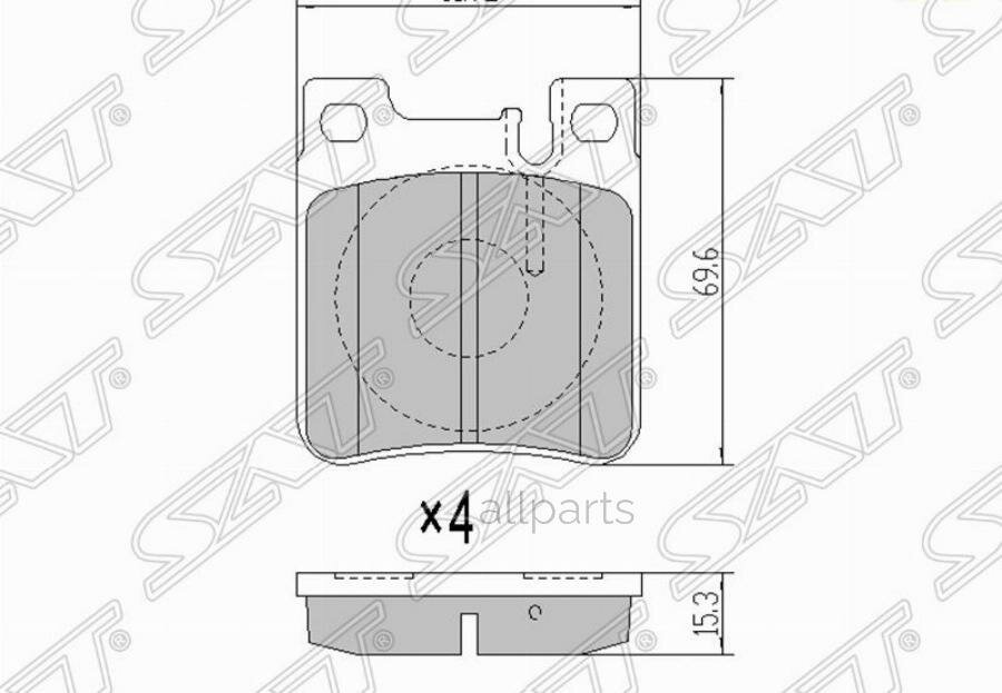 SAT STA0024201620 Колодки тормозные зад MERCEDES W202/W203/S203/W220/W210/W124/CL203/C209 SAT STA0024201620