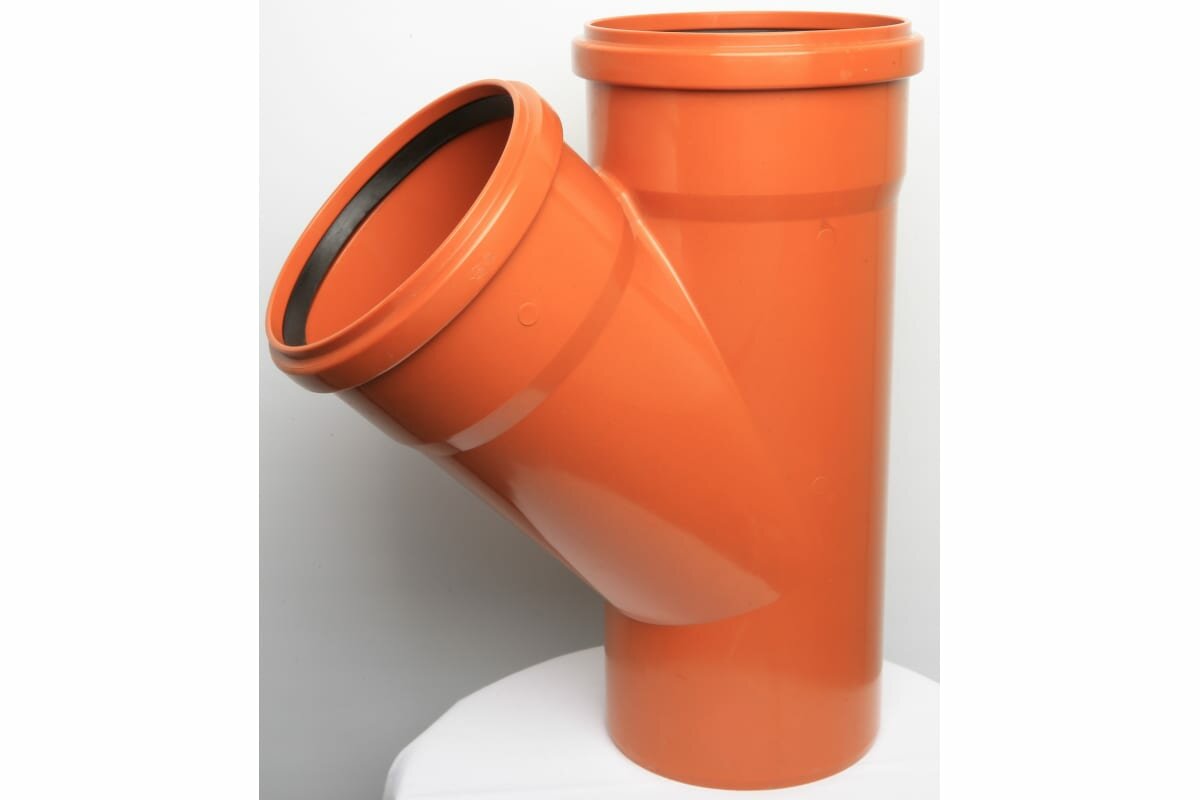 Flextron тройник для наружной канализации d 110 мм угол 45 градусов для монтажа 139996