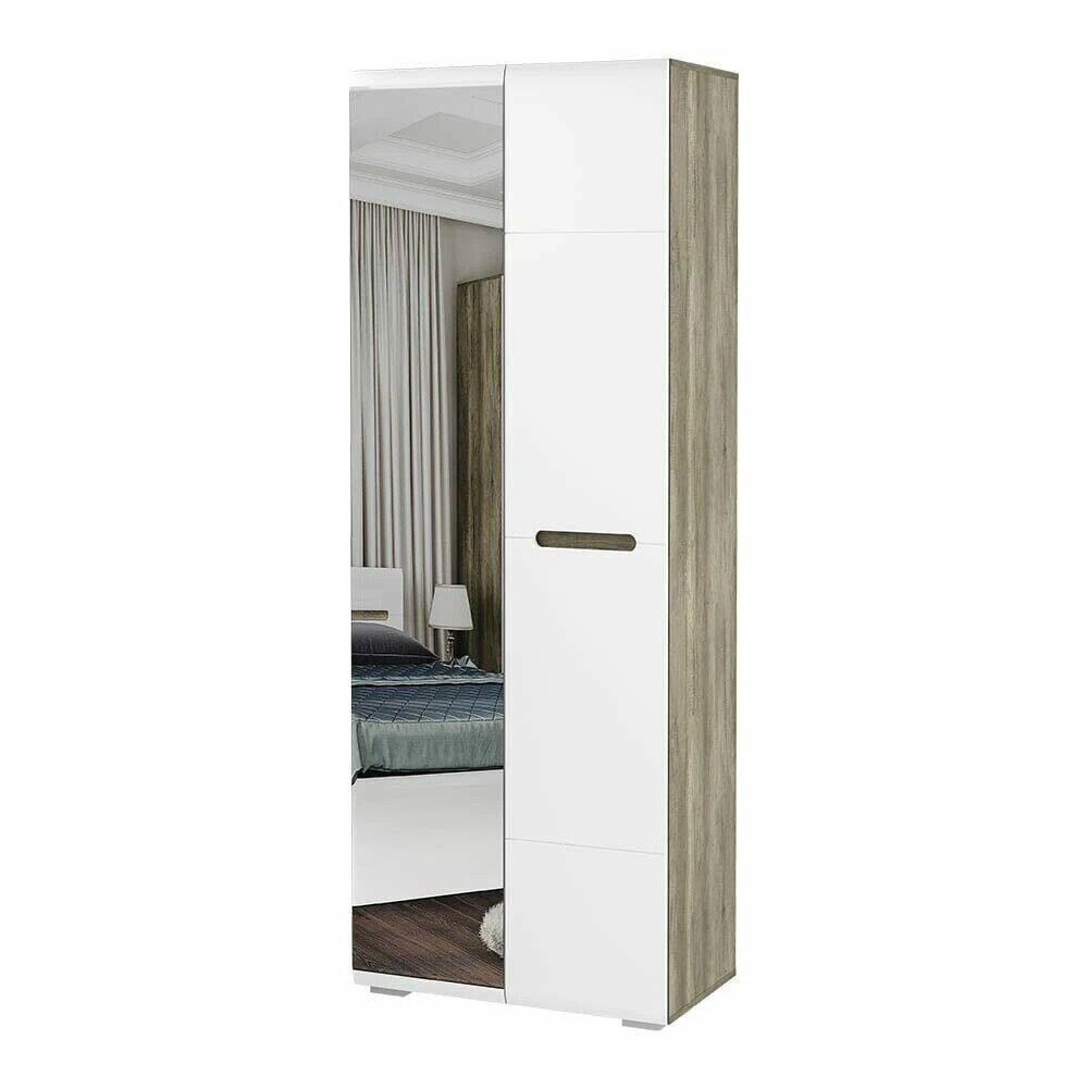 Шкаф двухдверный ШК-22 «Наоми», дуб каньон/белый глянец (802х460х2176)