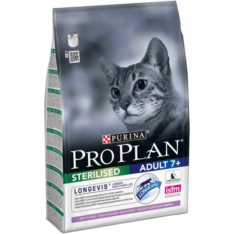 Корм для кошек ProPlan 3кг Sterilised для кастрированных старше 7лет 7лет+ д/кастрированных индейка 12369003