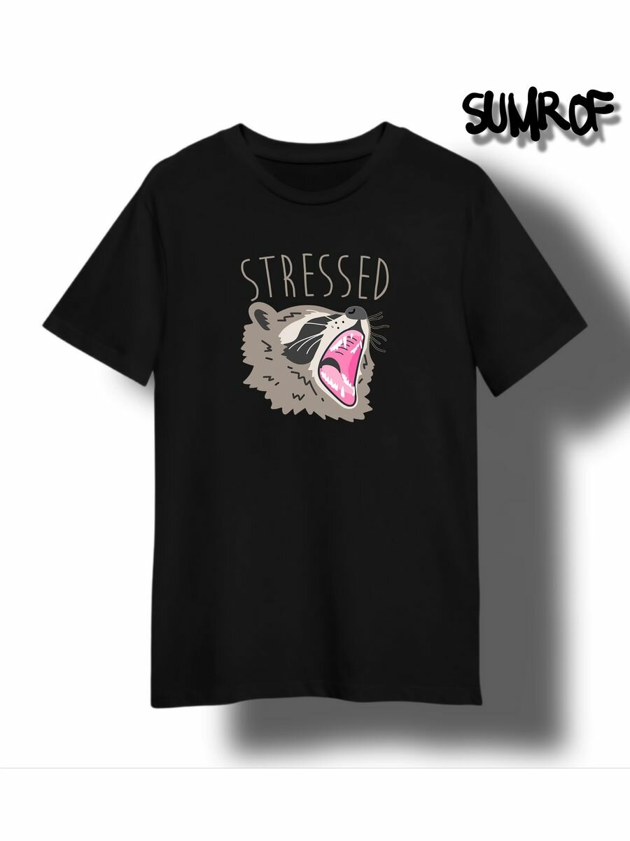 Футболка Zerosell енот стрес stressed