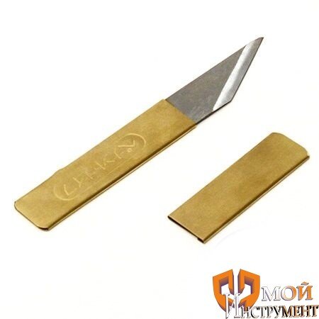 Ножи универсальные Япония Нож-косяк японский, 120*16*1 мм, латунная рукоять, латунные ножны