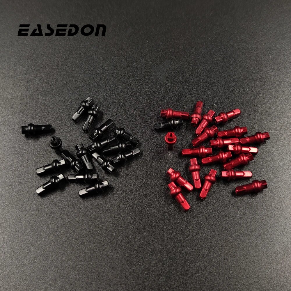 Спицы EASEDON DSN 14G алюминиевые/латунные двойные квадратные черные/красные 14,4/16/18 мм 64/80/100 шт Red Alloy 16mm100pcs