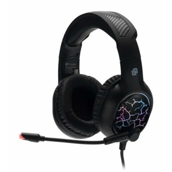 Гарнитура Oklick HS-L930G чёрный/синий, проводная, USB, подсветка