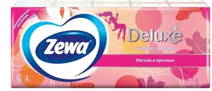 Zewa Бумажные платочки Delux 3 слоя 10 шт