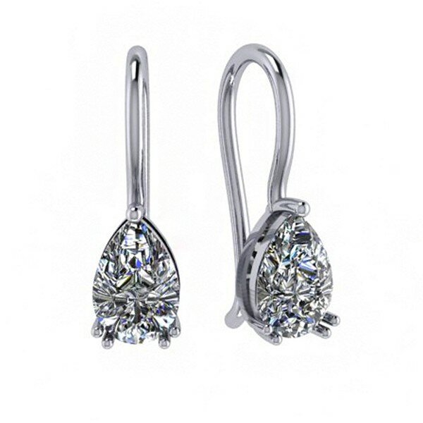 Серьги, серебро, 925 проба, фианит