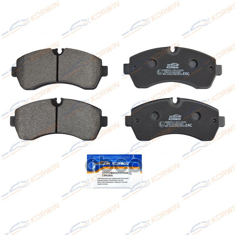 Колодки тормозные перед. Mercedes Sprinter (906/907/910) 06-/VW Crafter 06- KORWIN арт. KWBP0313