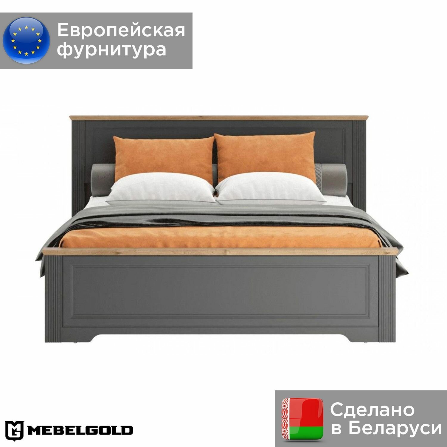 Кровать Жасмин / Jasmin LOZ160х200 МебельГолд, 184х217х98 см