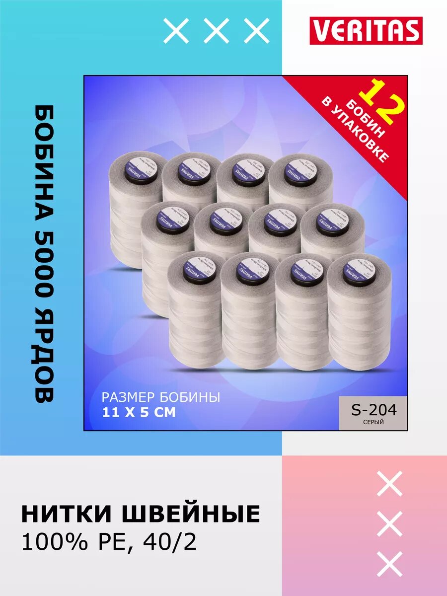 Нитки для шитья набор 40/2 5000ярд