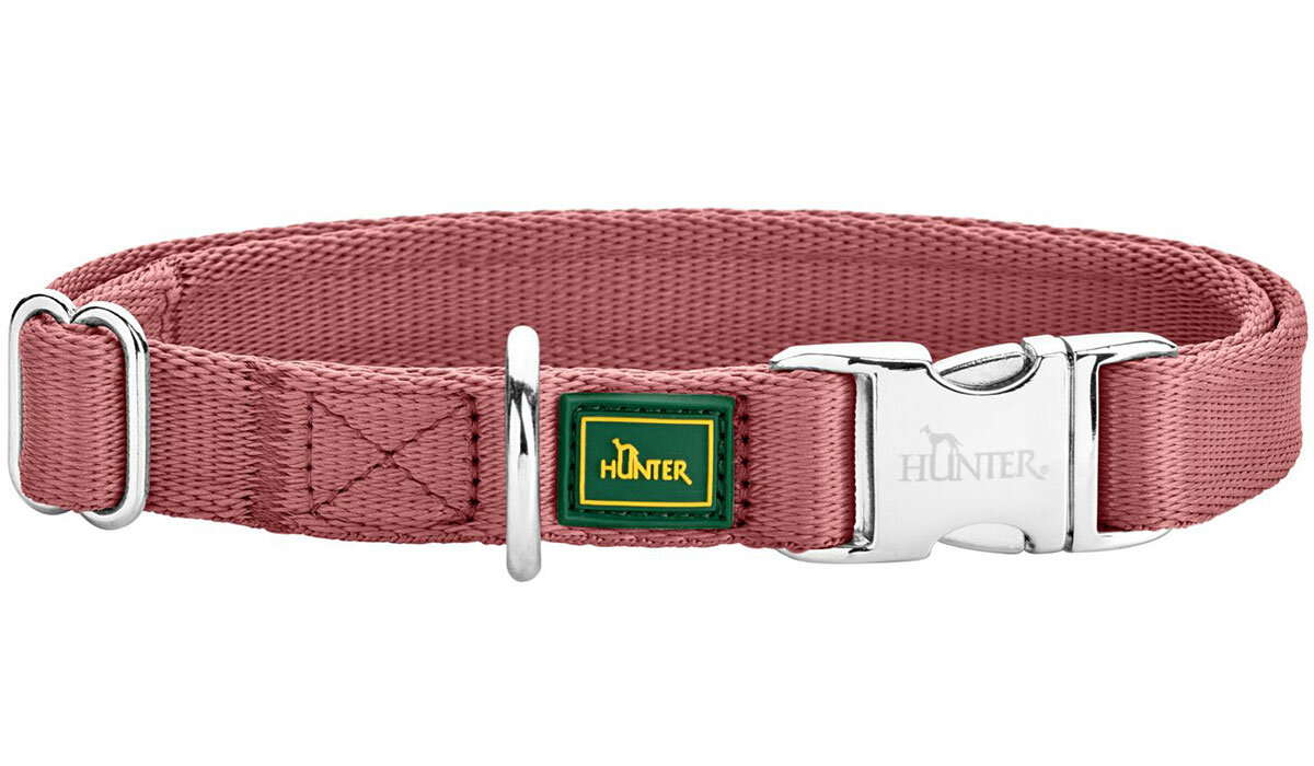Ошейник для собак нейлон с металлической застежкой пеп роза 45 – 65 см Hunter ALU-Strong Inari L NEW