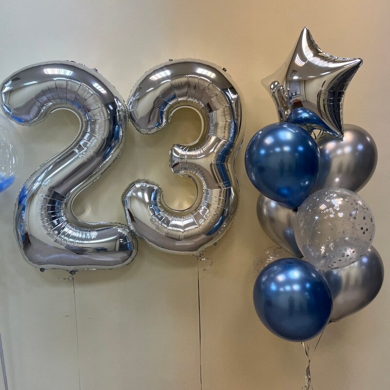 Набор шаров с гелием № 452 - с цифрами 23 ( аэродизайн )