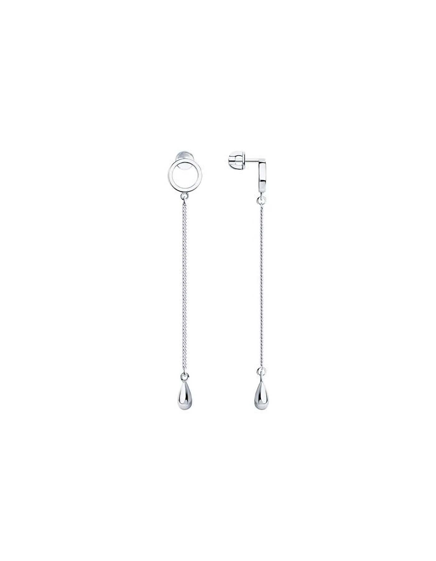 Серьги пусеты, серебро, 925 проба, родирование