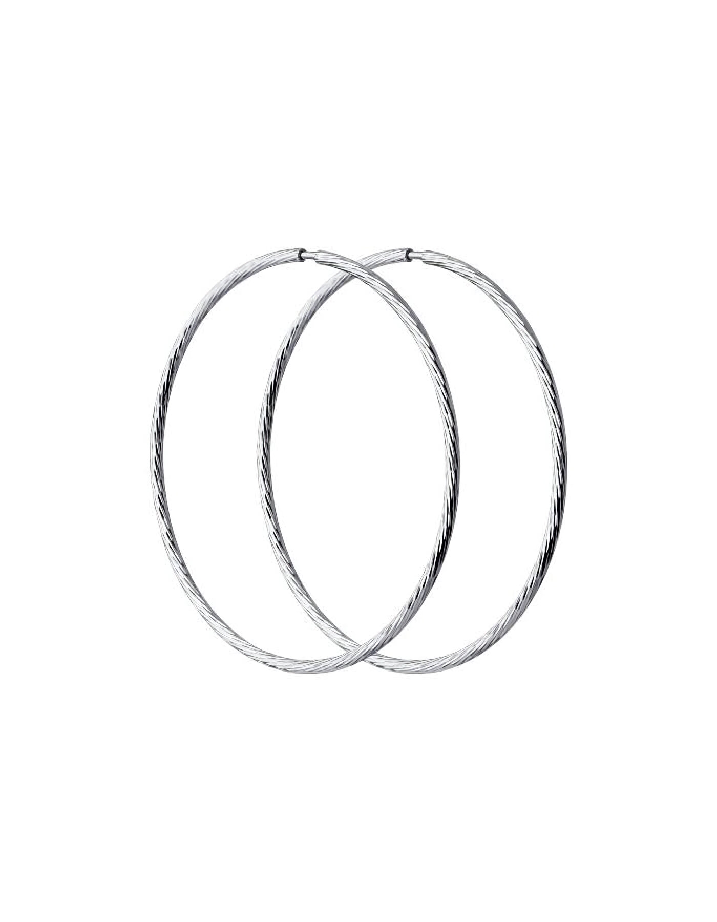 Серьги конго, серебро, 925 проба, родирование