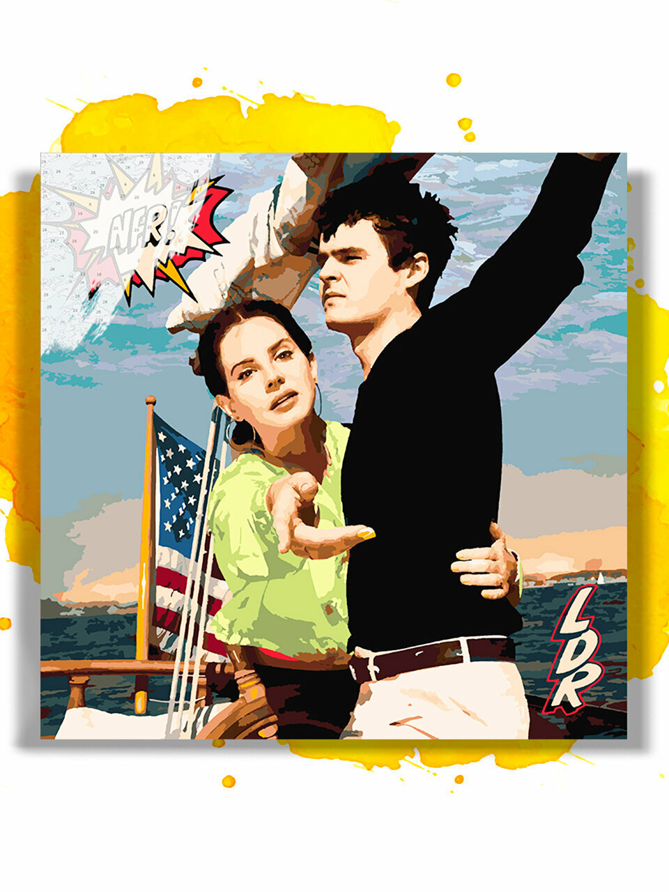 Картина по номерам на холсте Lana Del Rey - Norman Fuc. Rockwell (2019), 40 х 40 см