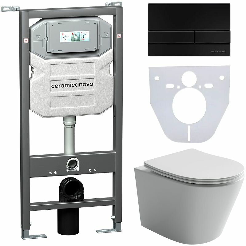 Комплект унитаза с инсталляцией Ceramicanova Balearica INPCN6000_1002B_1000