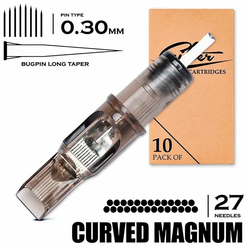 Тату картриджи EZ FILTER Curved Magnum 27CMLT/0.30 (1027cm) 10шт