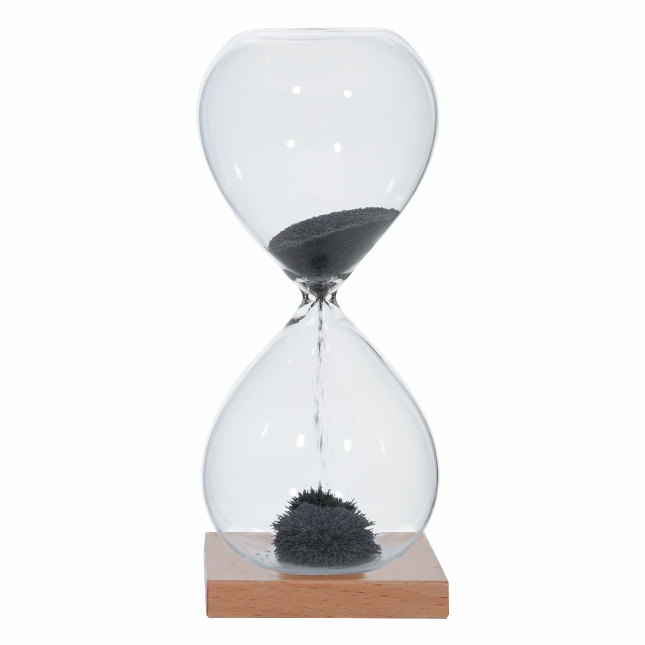 Часы песочные, 16 см, 1 минута, магнитные, на подставке, стекло/дерево, серые