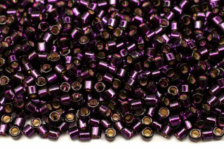 Бисер японский MIYUKI Delica цилиндр 10/0 DBM-0611 вино, серебряная линия внутри, 5 грамм