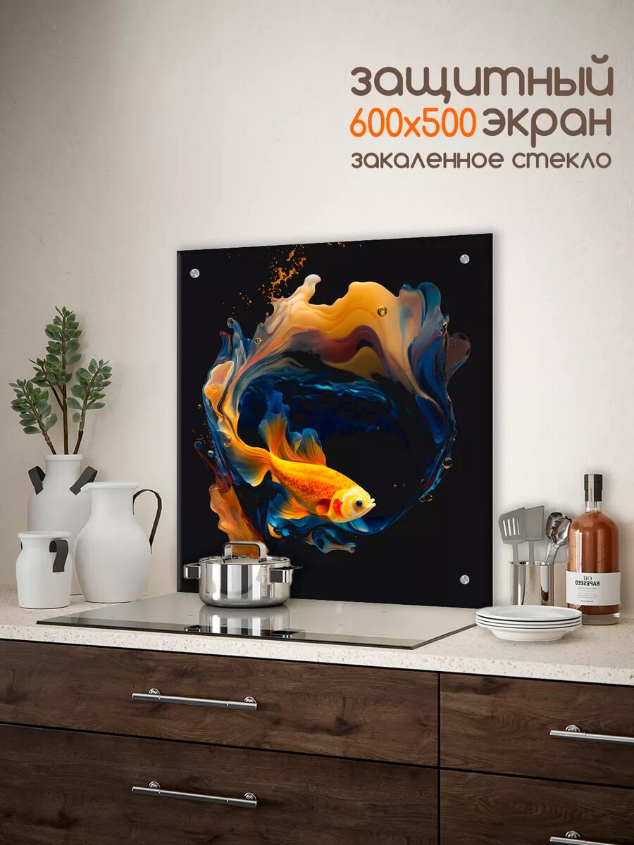 Защитный экран для плиты 600х500
