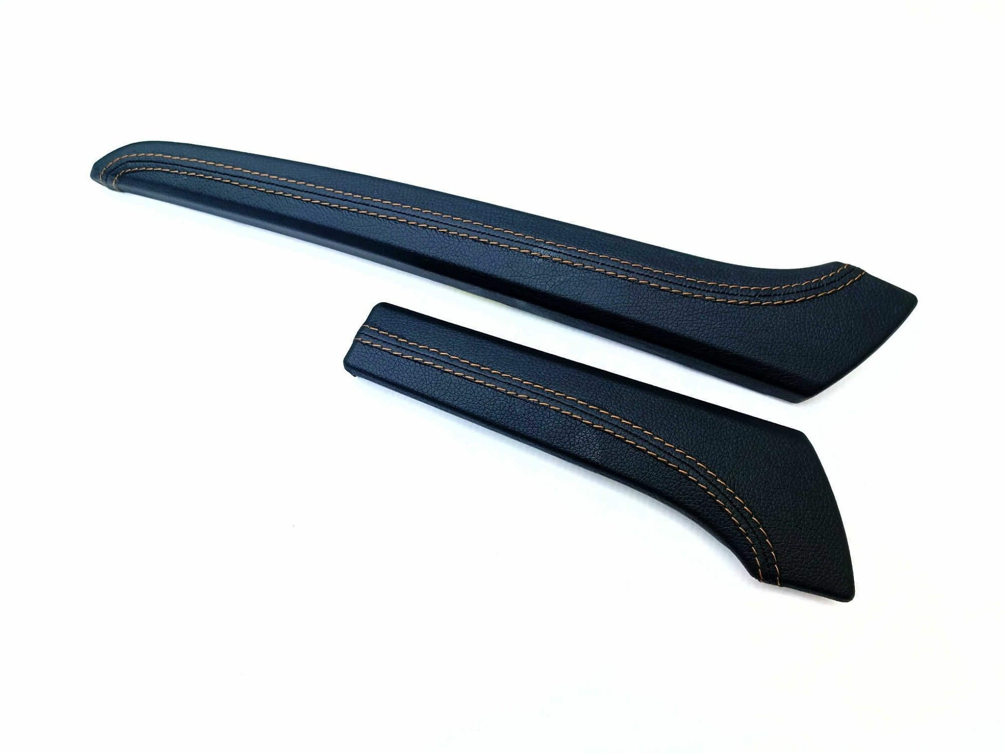 Накладки (молдинги) панели приборов в коже (коричневая нить) Лада Калина-2 / Гранта FL