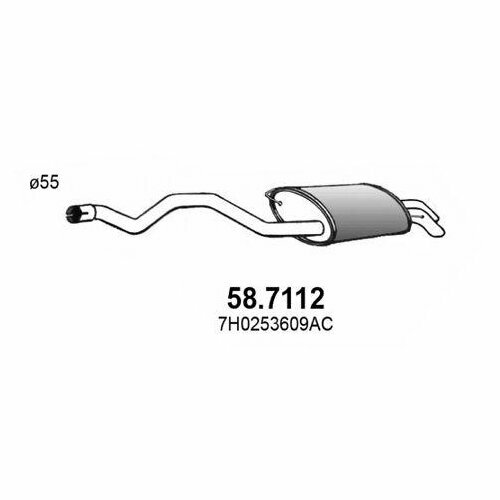 Глушитель выхлопных газов конечный, ASSO 58.7112 (1 шт.)